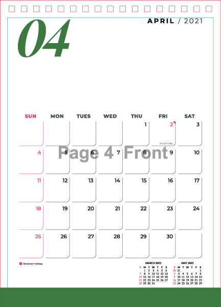 Desk Calendar (Hard Stand)