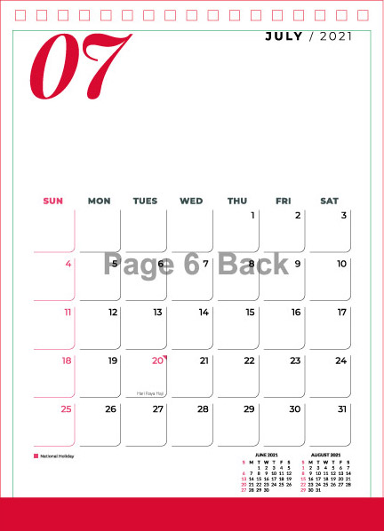 Desk Calendar (Hard Stand)